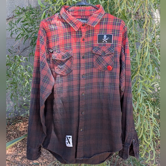 Neff | Shirts | Neff X Disney Villains Captain Hook Plaid Dip Dye ...
